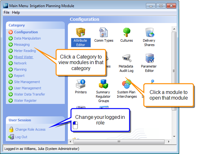 Demand Management System (DMS) Main Menu