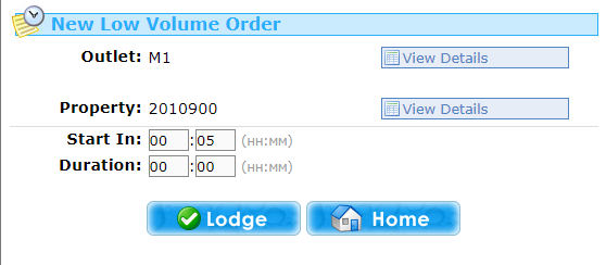 Creating a Low Volume Order